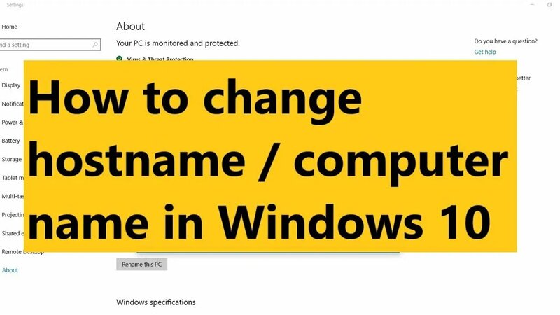 How to change host / computer / sql server name in windows 10 - Yandex ...