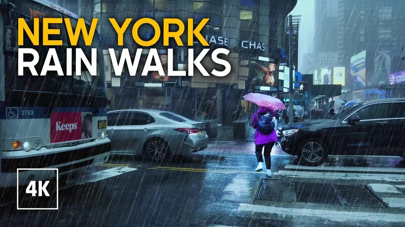New York RAIN Walks Collection Part One Raining in New York City 4K ...