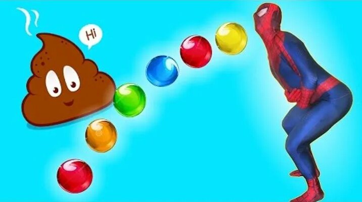 Видео Spiderman POO Colored Balls with Frozen Elsa vs Joker w ...