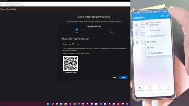 Microsoft 365 Outlook Mail Authenticator QR Code New Phone | Outlook ...
