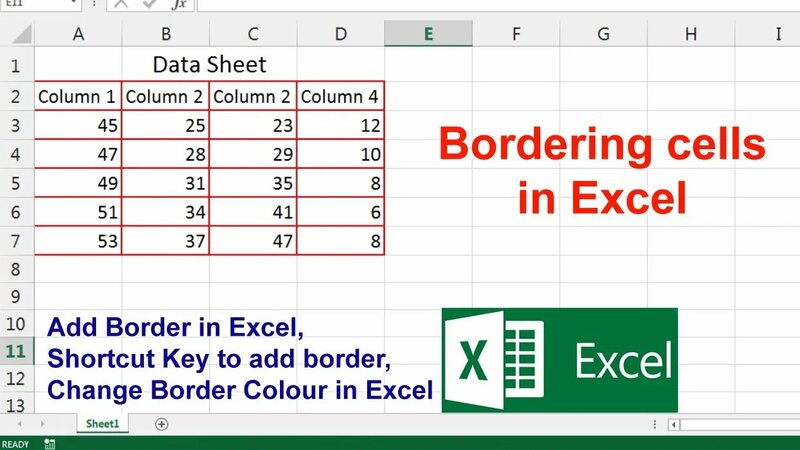 How To Add Border in Excel | Shortcut Key to Add Border, Change Border ...