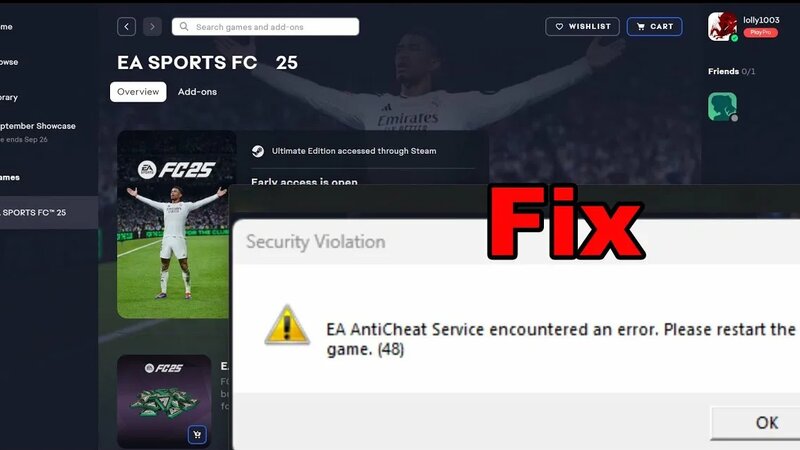 Fix EA FC 25 Security Violation Error EA AntiCheat Service Encountered ...