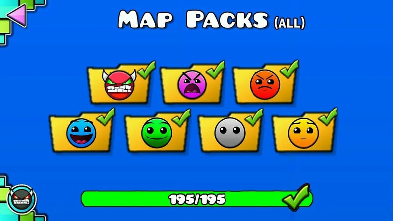 ALL MAP Packs Level | Geometry DASH 195 Levels All Coin / 65 Map Packs ...