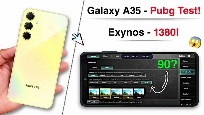 Samsung Galaxy A35 PUBG Mobile Gaming test। Exynos 1380, 120Hz Display ...