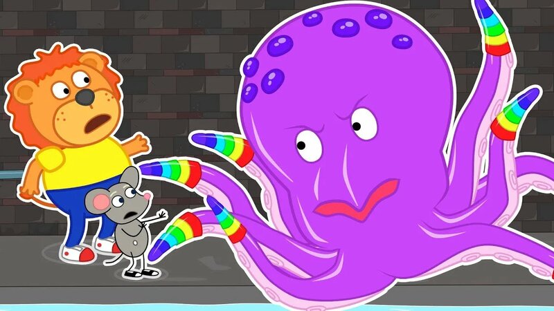 Lion Family Rat’s Lair Rainbow Socks For Octopus Cartoon For Kids ...