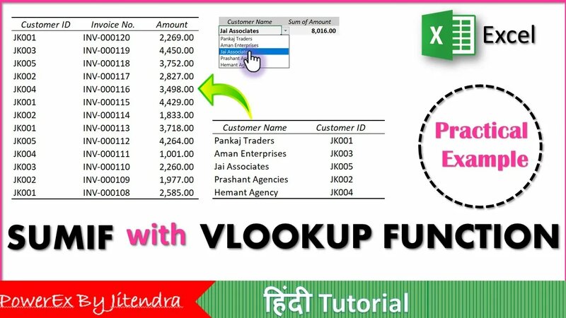 How to use Sumif with Vlookup Function in Excel | Combine use of Sumif ...