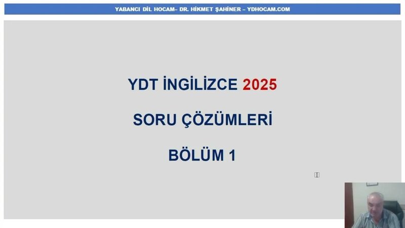 YKS YDT İngilizce 2025 Sorularının Çözümleri - 1 | Sınav Taktikleri ve ...