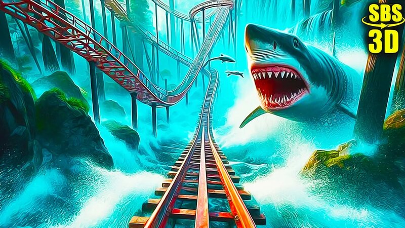 3D Shark Attack Roller Coaster | VR Vídeo 3D SBS [Google Cardboard • VR ...