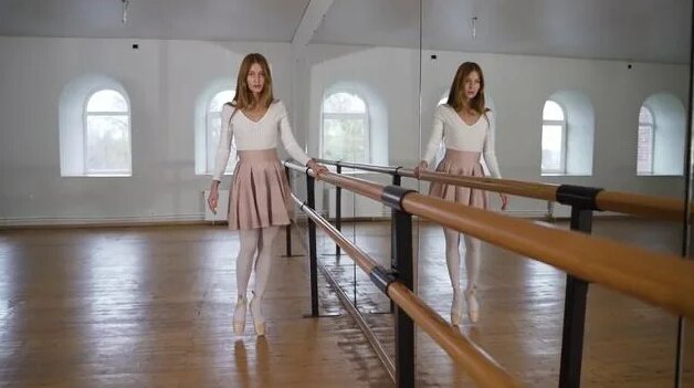 ASMR. Ballerina Workout in White Pantyhose. Stretching in White Opaque ...