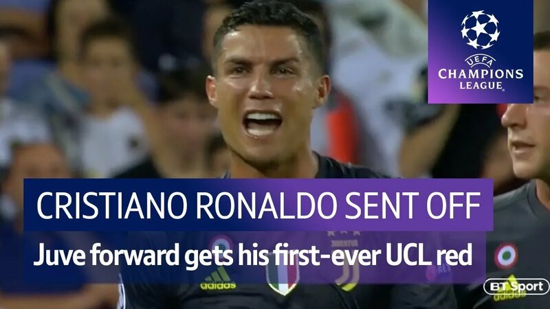 Cristiano Ronaldo controversial RED CARD on Juventus Champions League ...