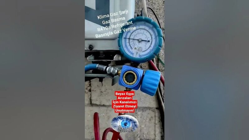 Vestel Klima Gaz Basma Basınç Saati İle Gaz Verme 410a Gazı #short # ...