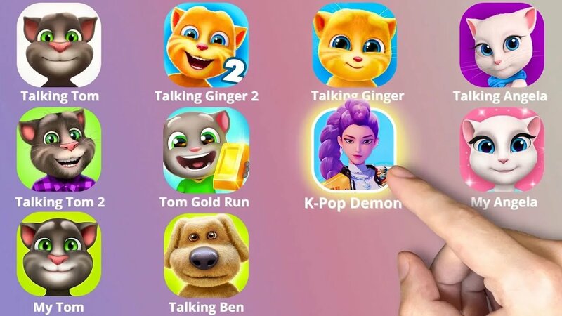 Talking Tom, KPop Demon Hunters, Roblox, My Tom, Tom Gold Run, My ...