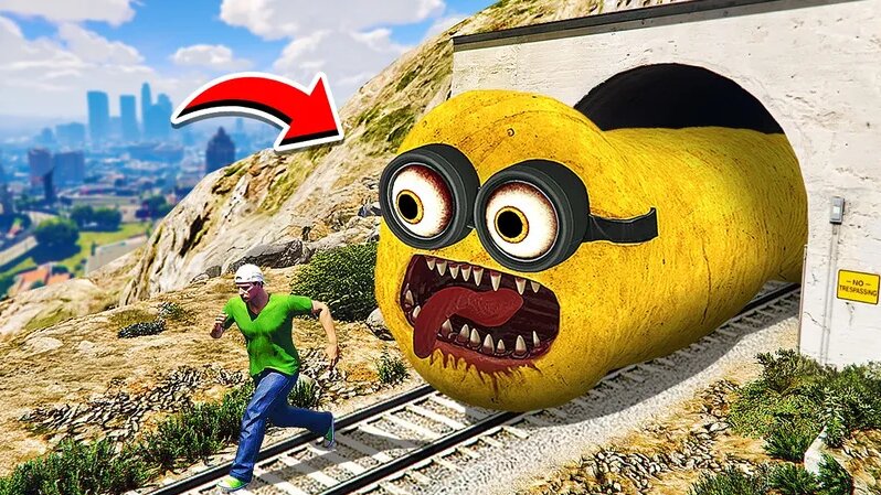 Миньон Поезд Пожиратель Напал НА МЕНЯ в ГТА 5! Minion Train Eater в GTA ...