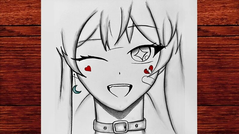 Kolay Anime Kız Çizimi - Kolay Karakalem Anime Çizimi Adım Adım Nasıl ...