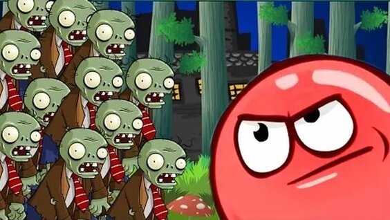Красный ШАР Напал НА Зомби! Plants vs Zombies x Red Ball 4 | Мультик ...