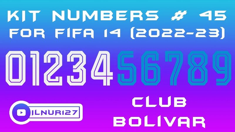 Kit numbers № 45. Club Bolivar (футбольные номера Боливар) 2022-23 ...