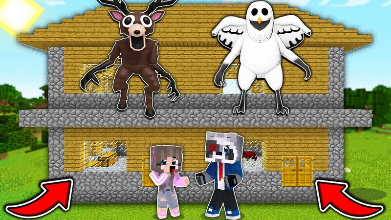 Олень и СОВА из 99 Ночей В ЛЕСУ Живут НАД Домом НУБ И ПРО в Майнкрафт ...