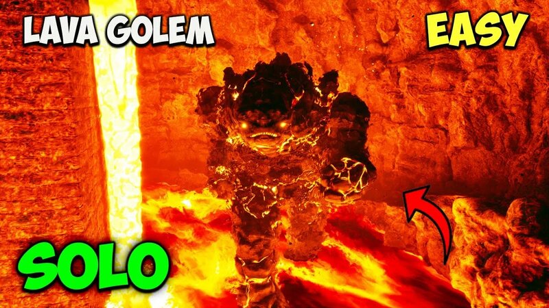 Ragnarok Lava Golem EASY and SOLO fight in ARK Survival Ascended ...