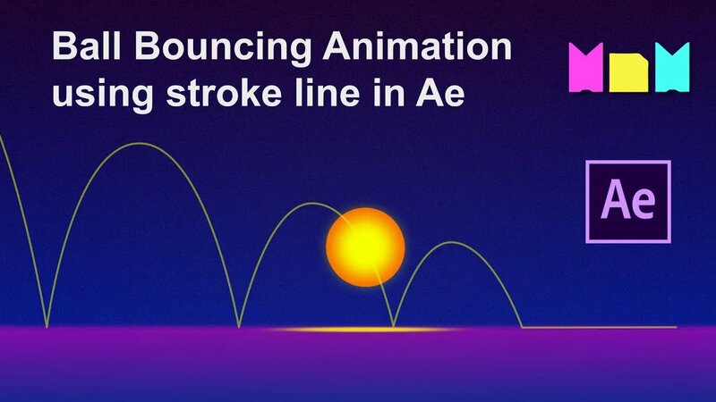 How to do Bouncing Ball Animation using stroke line in After Effects | After Effects Tutorial ...