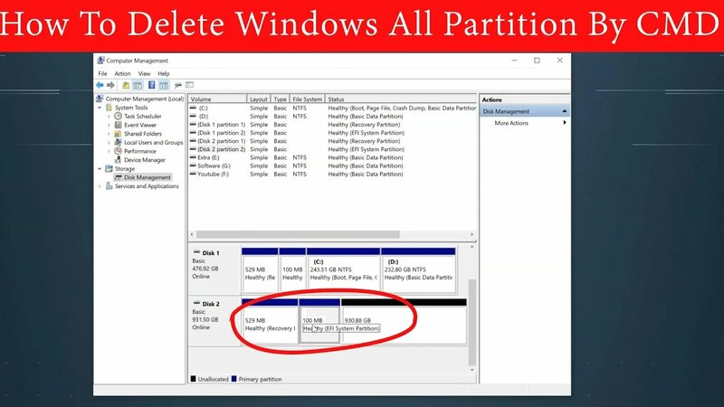 How to Delete Windows All Partition in HDD or SSD (Windows 7,8,10) सभी ...