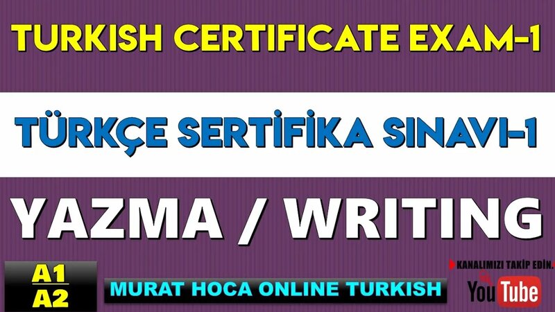 Yazma/Writing 1 - A1&A2 - Turkish Certificate Exam - Türkçe Sertifika ...
