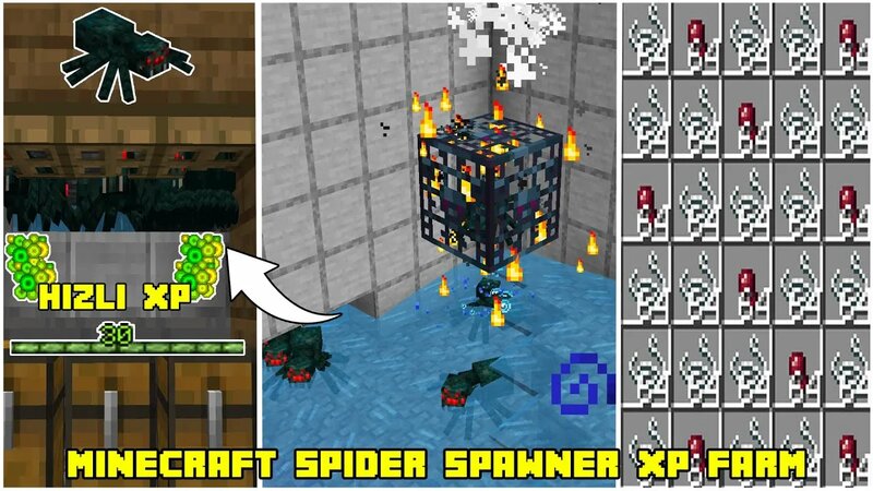CAVE Spider Spawner XP FARM !! Minecraft: Örümcek Spawner Farm Nasıl ...