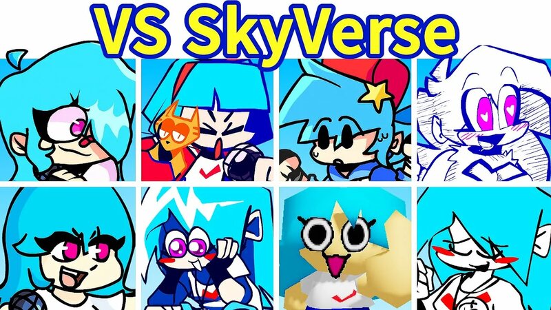 Friday Night Funkin' VS nuSky & SkyVerse FULL WEEK + All Secrets (Ski ...