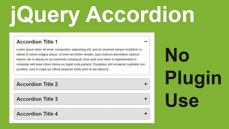 Create Accordion using jquery | Simple jQuery Accordion example ...
