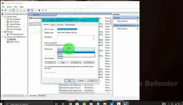 Windows 10 Home : How to disable or enable AMD Crash Defender Service ...