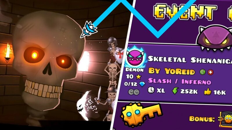 Skeleton Bossfight! | "Skeletal Shenanigans" (All Coins) | Geometry ...
