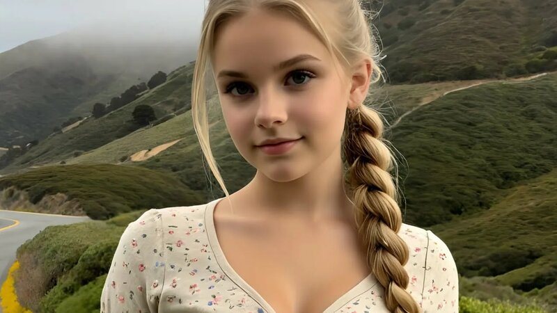 4K AI Art Lookbook | Cute Beautiful Girls | Pacific Coast Highway and ...