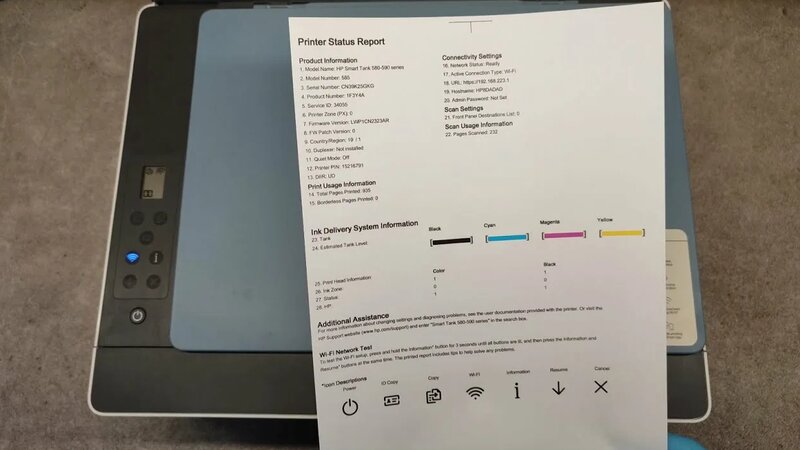 How to print self test page on HP smart tank 580, 581, 582, 583, 584 ...