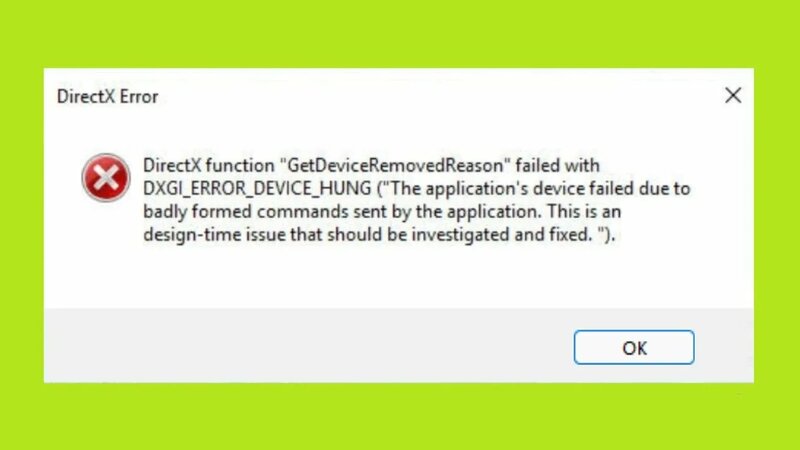 Fix DirectX Function " GetDeviceRemovedReason " DXGI_Error_Device_HUNG ...