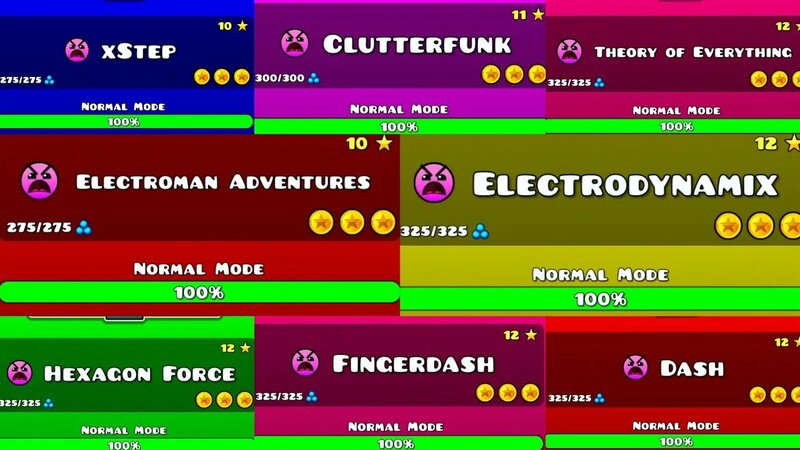 Geometry Dash | ALL Main Insane Levels 100% Completed in Normal Mode ...