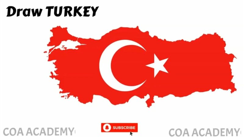 Draw Turkey | Draw Turkey map | How to draw Turki | Draw Turkey map ...