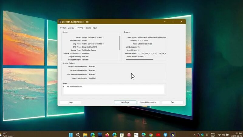 Windows 10 11 Dxdiag tool to check WDDM model and graphics adapter ...