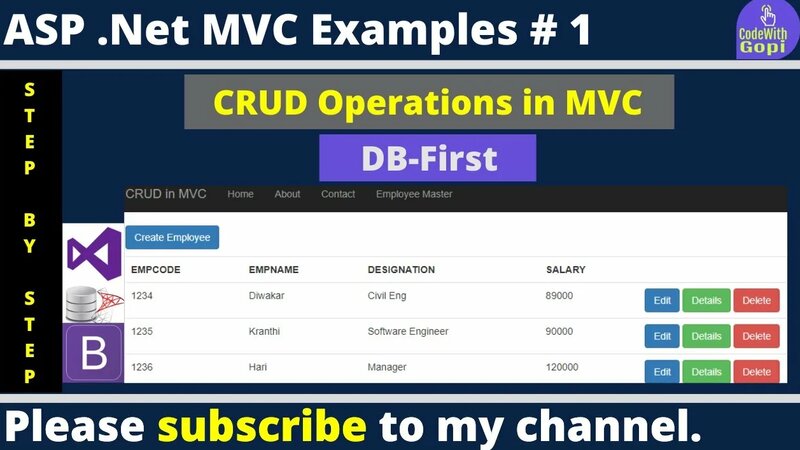 Full CRUD Operations in ASP.NET MVC Using Entity Framework DB First ...
