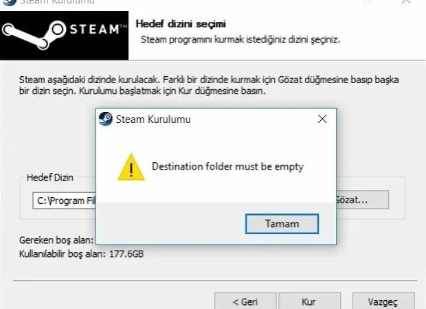 Steam destination folder must be empty hatası - Смотреть онлайн в ...