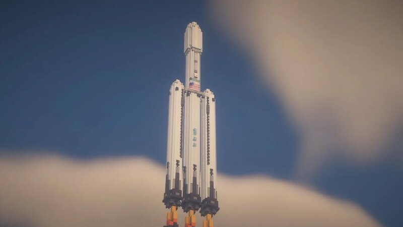 Minecraft: How to build a Rocket in Minecraft (Falcon Heavy) Minecraft ...