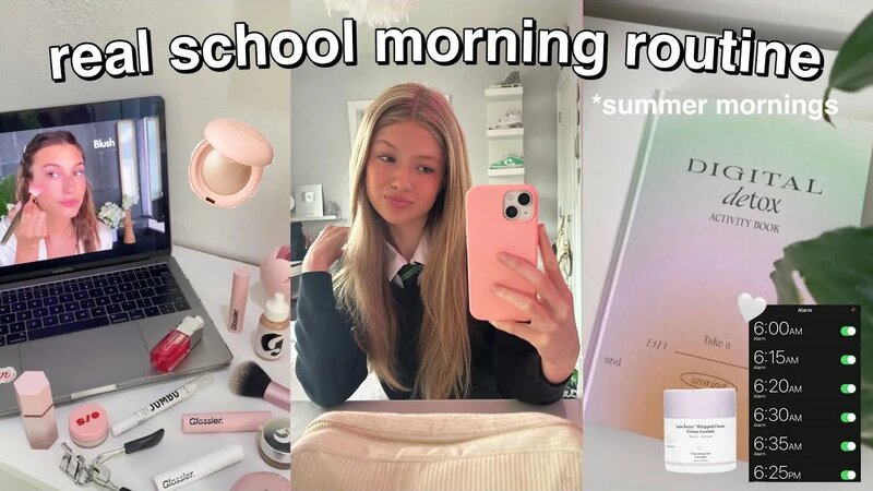 Summer School Morning Routine + my natural summer makeup routine ...