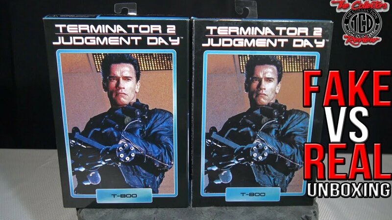 Unboxing Terminator T-800 Fake Vs Real Judgement Day 2 Neca Action ...