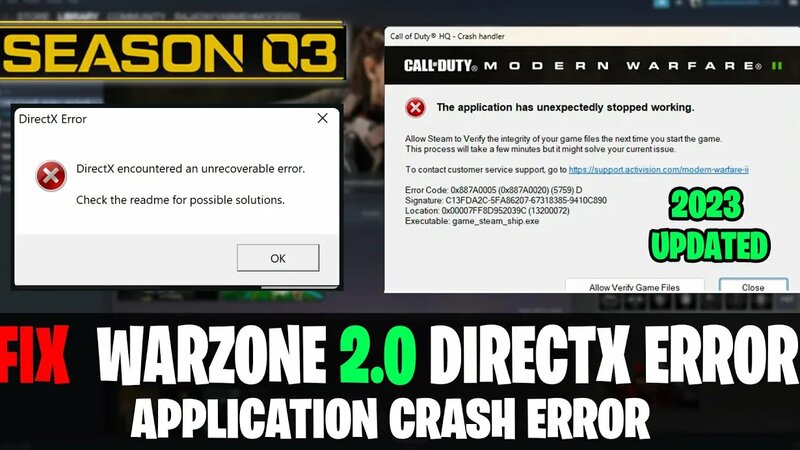 How To Fix Call Of Duty Warzone 2.0 DirectX Error & Game_steam_ship.exe ...