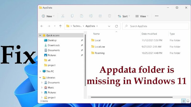 Appdata folder is missing in Windows 11 (Solved) - Yandex Video aramada ...