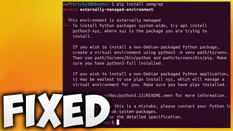 How to Fix Error Externally Managed Environment When Using PIP or When Installing Python ...