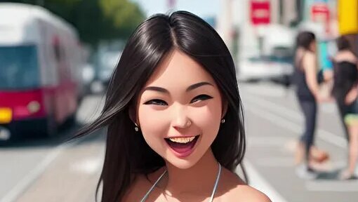 радостные девушки в купальниках бикини в городе изображения Digital Art ...