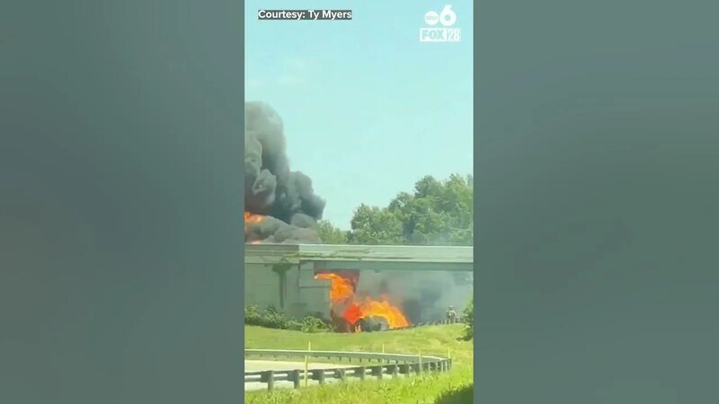 A tanker explosion in Columbus closes highways, black smoke seen for ...