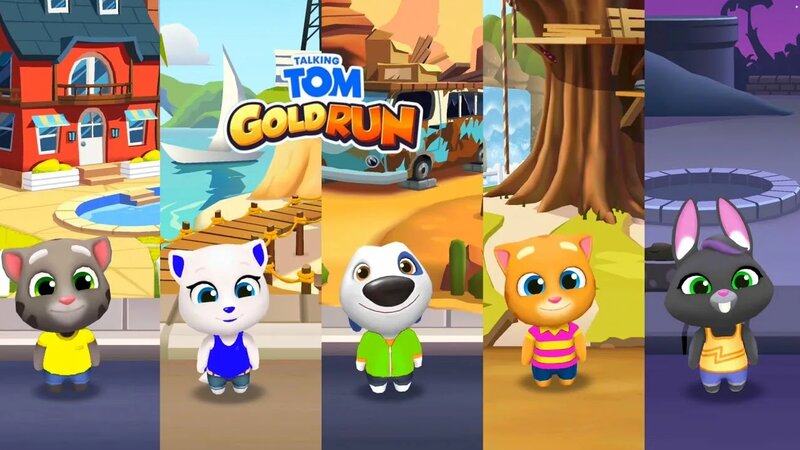 Talking Tom Gold Run All Rainbow Characters Unlocked Gameplay Tom