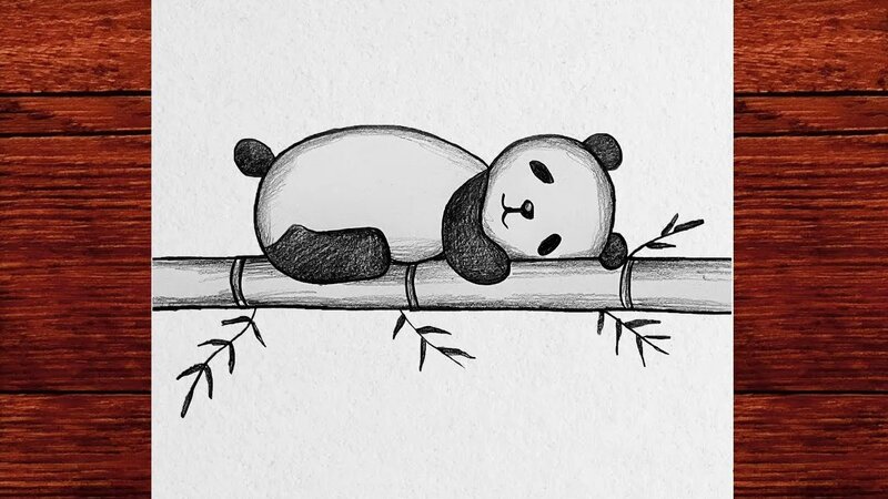 Tatlı Panda Çizimi Adım Adım Nasıl Çizilir - Karakalem Panda Resmi ...