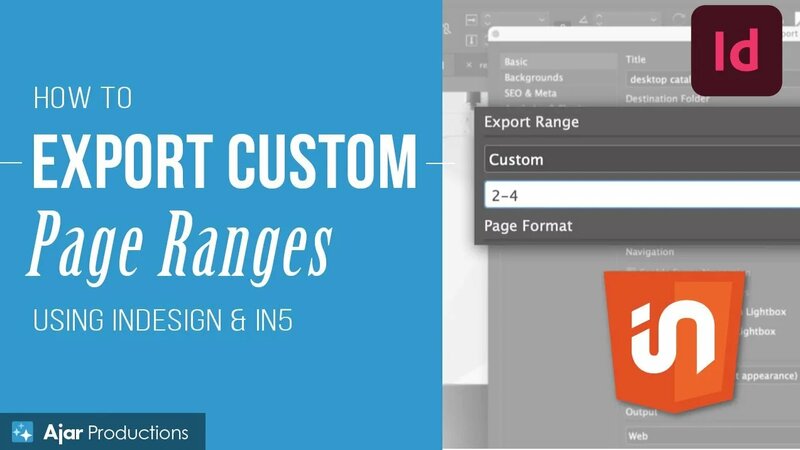 How to Export Custom Page Ranges to Html5 with InDesign & in5 - Yandex ...