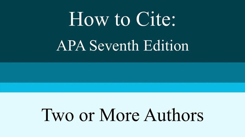 How to Cite Two or More Authors: APA Seventh Edition - Смотреть онлайн ...